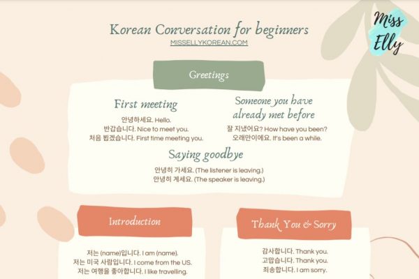 Korean conversations for beginners (with PDF summary) - Miss Elly Korean