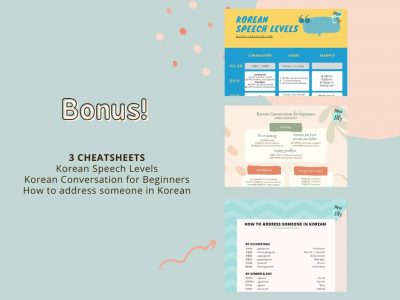 Korean sentence structure PDF cheatsheet worksheet set - Miss Elly Korean